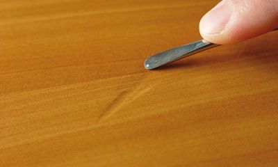 Dent on a Real Wood Surface